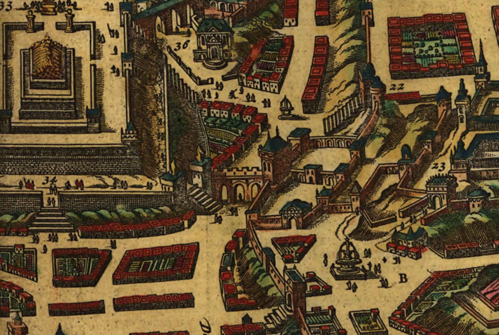 1660 Canvas Map of the City of Jerusalem Israel - Etsy
