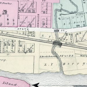 1876 Town Map of Baden Station Beaver County Pennsylvania - Etsy