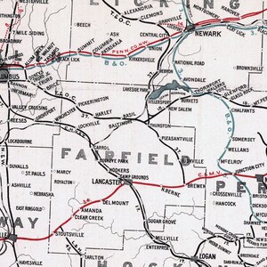 1898 Railroad Map of the State of Ohio - Etsy