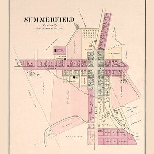 1876 Map of Summerfield Noble County Ohio - Etsy