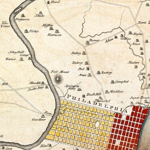 1777 Map Plan of the City and Environs of Philadelphia Pennsylvania - Etsy