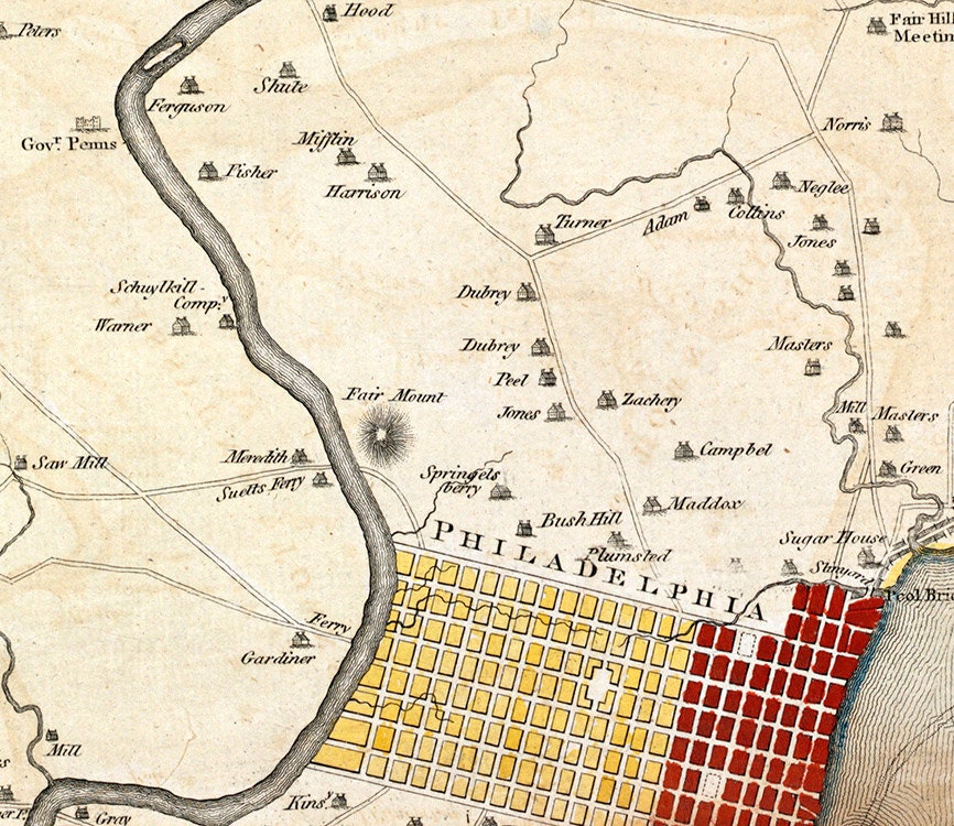 1777 Map Plan of the City and Environs of Philadelphia - Etsy