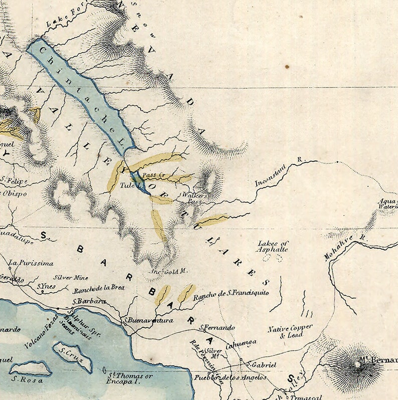 1849 Map of the Gold Regions of California - Etsy