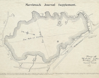 Webster Lake Map - Etsy