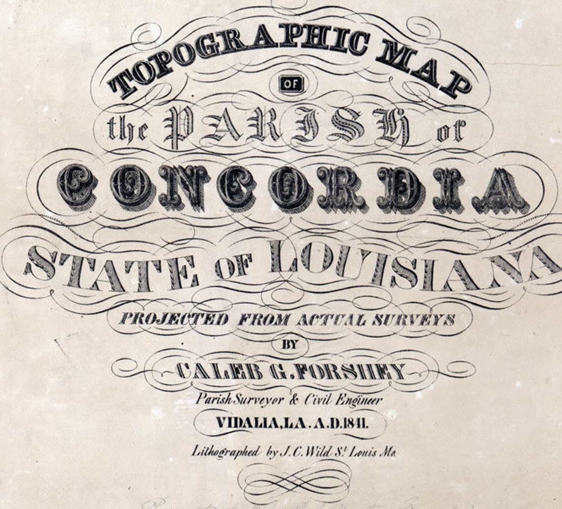 1841 Map of Concordia County Louisiana - Etsy