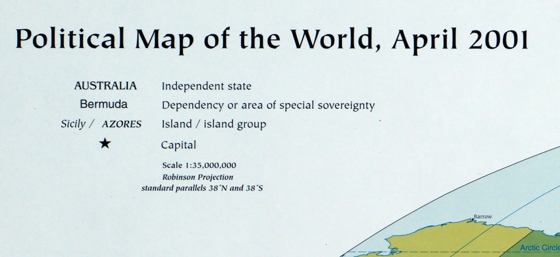 2001 Political Map of the World - Etsy