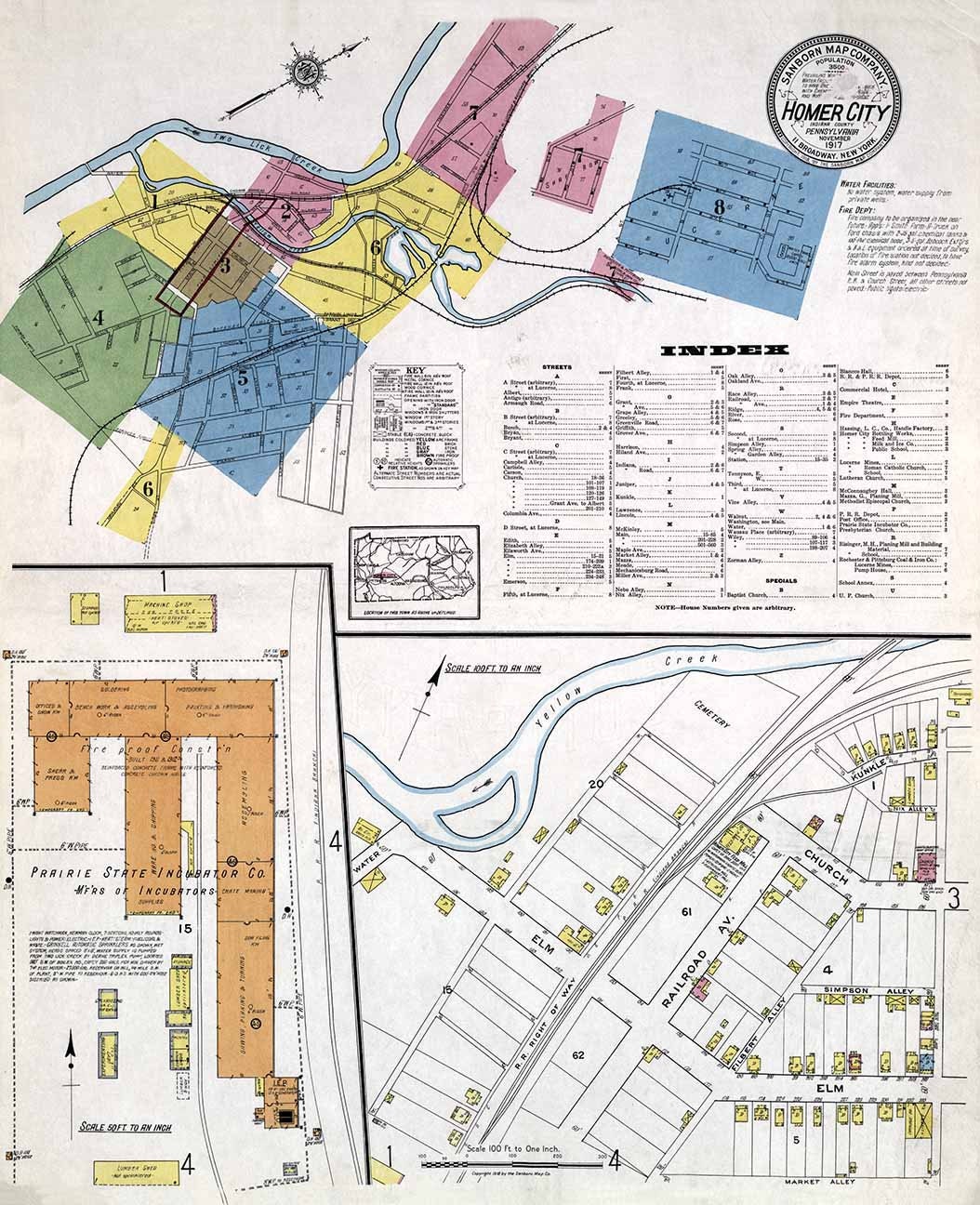 1917 Town Map of Homer City Indiana County Pennsylvania - Etsy