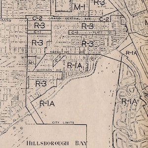 Tampa Florida Vintage Map - Etsy