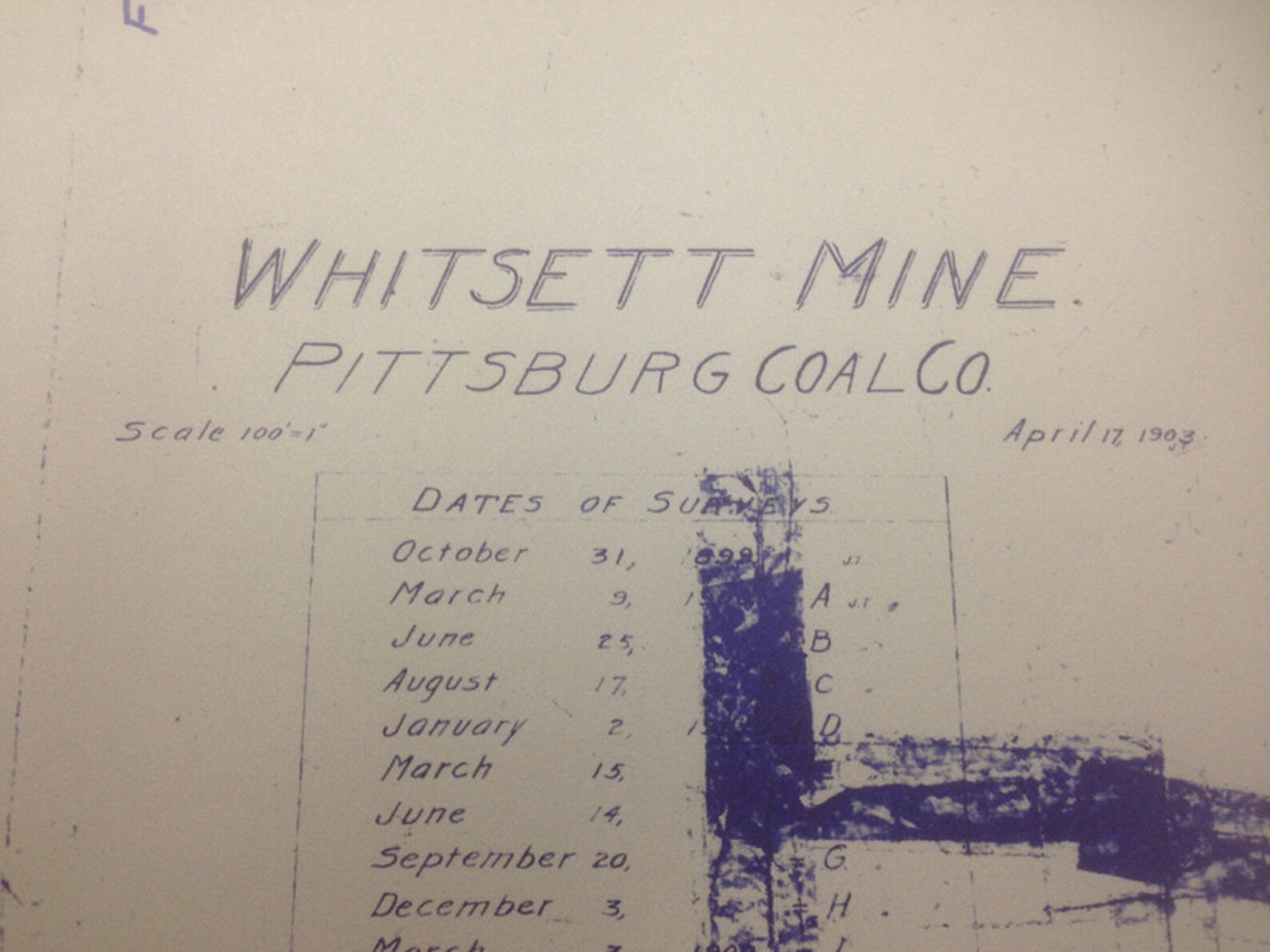 1903 Map of Whitsett Mine Pittsburg Coal Co Fayette County Pa | Etsy