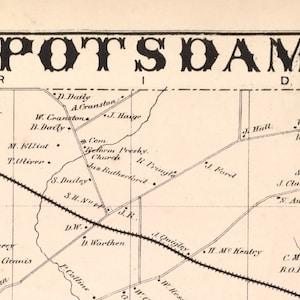 1865 Map of Potsdam Township Saint Lawrence County New York - Etsy