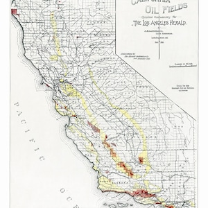 1900 Map of the California Oil Fields - Etsy