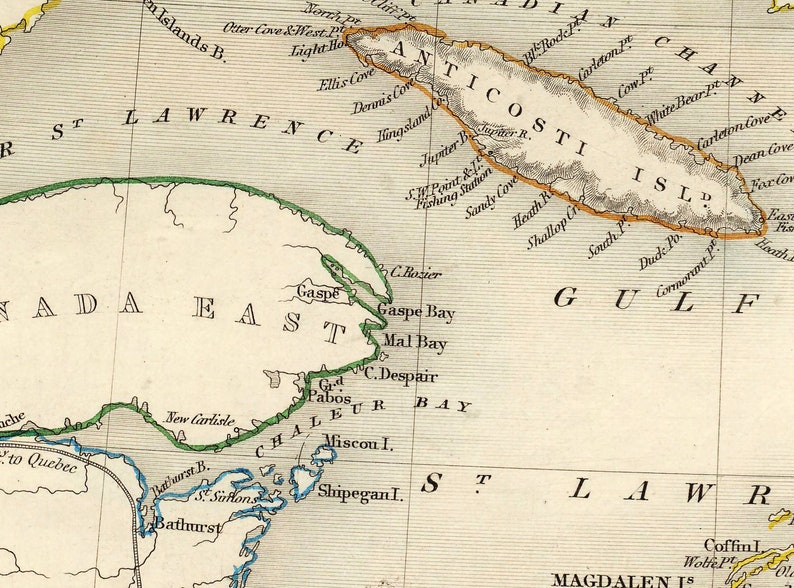 1851 Map of Nova Scotia and Newfoundland Canada - Etsy
