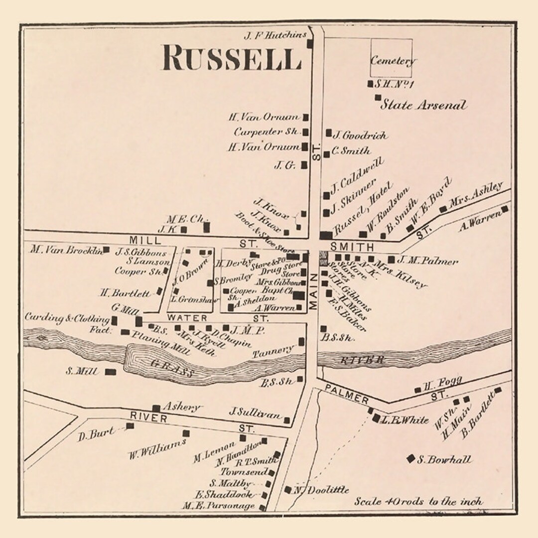1865 Town Map of Russell Saint Lawrence County New York - Etsy