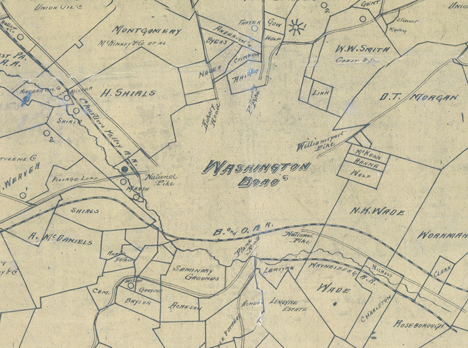 1900 Oil & Gas Map of the Boro of Washington Pennsylvania - Etsy