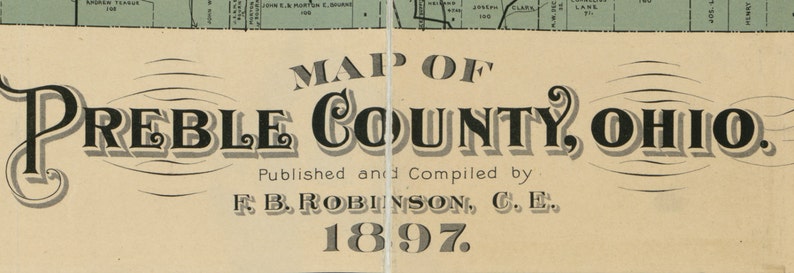 1897 Farm Line Map of Preble County Ohio Eaton | Etsy