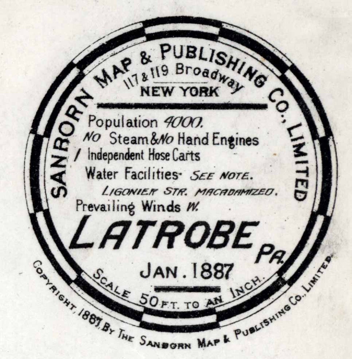 1887 Town Map of Latrobe Westmoreland County Pennsylvania - Etsy