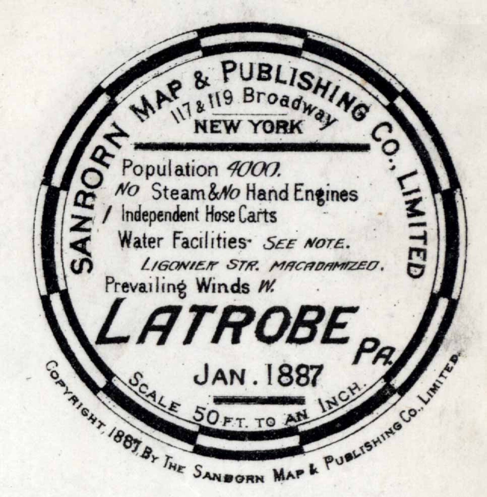 1887 Town Map of Latrobe Westmoreland County Pennsylvania - Etsy