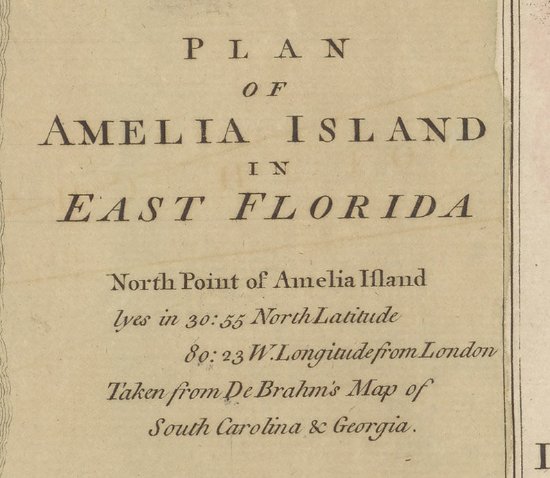 1770 Map of Amelia Island Florida - Etsy