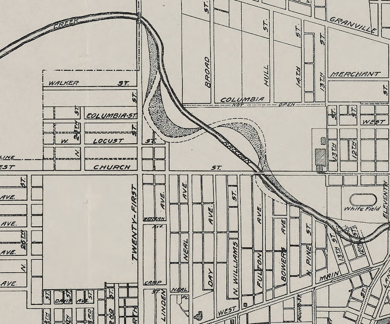 1921 Map of Newark Ohio - Etsy