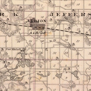 1876 Map of Noble County Indiana - Etsy