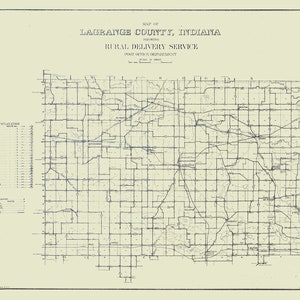 1909 Map of Lagrange County Indiana - Etsy UK