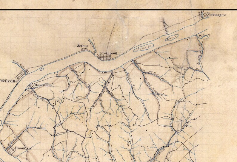 1865 Map of the West Virginia Panhandle North - Etsy