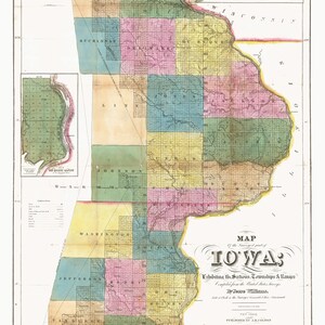 1840 Map of Iowa - Etsy