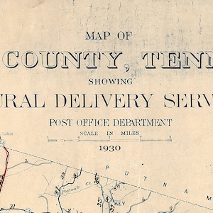 1930 Map of White County Tennessee - Etsy
