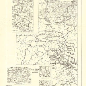 1918 Map of Carpathian Galicia Austria Hungary Lemberg WW1 - Etsy