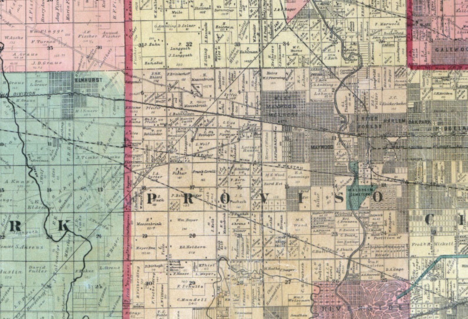 1890 Farm Line Map of Cook and Dupage County Illinois Chicago - Etsy