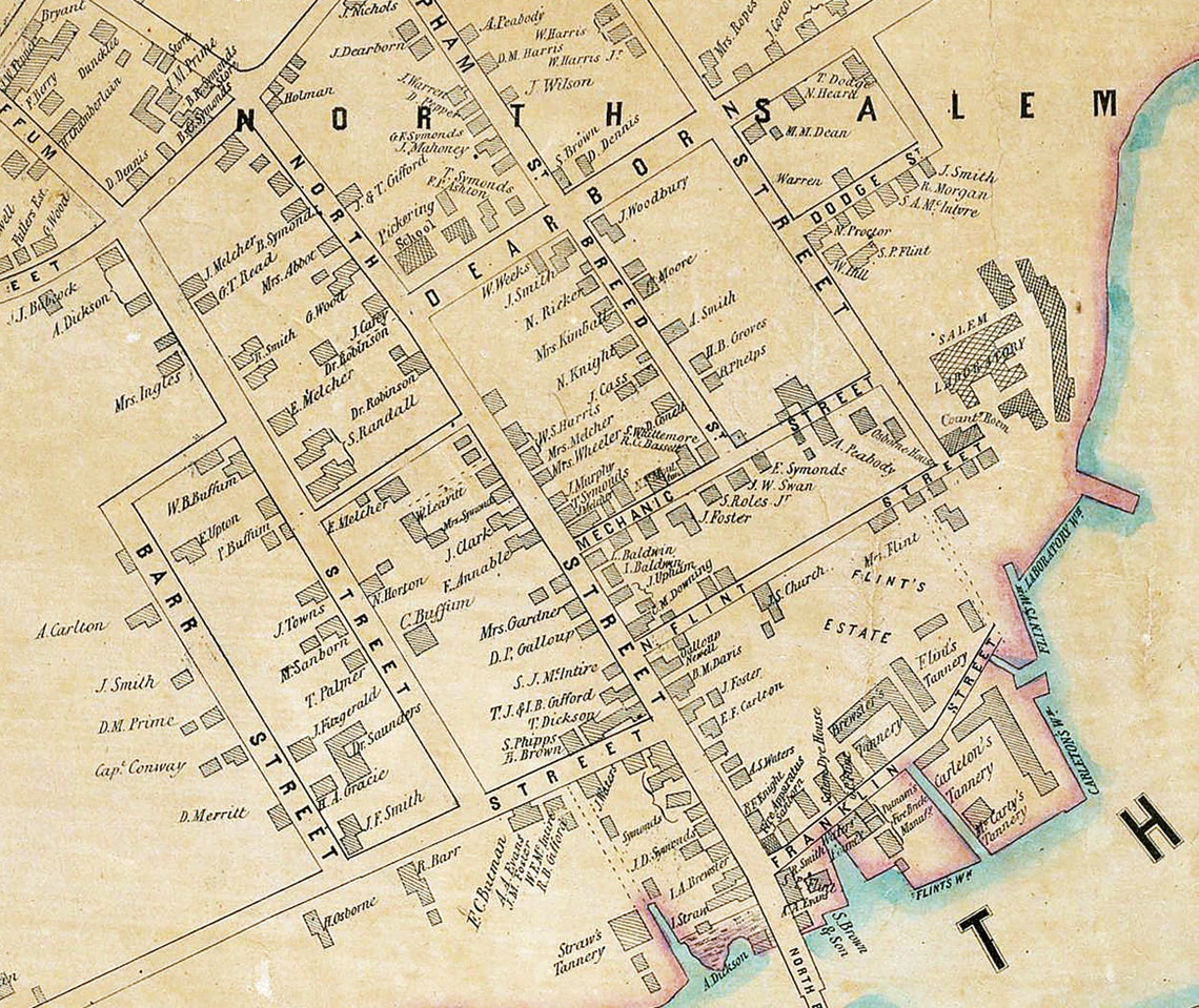 1851 Town Map of Salem Massachusetts - Etsy