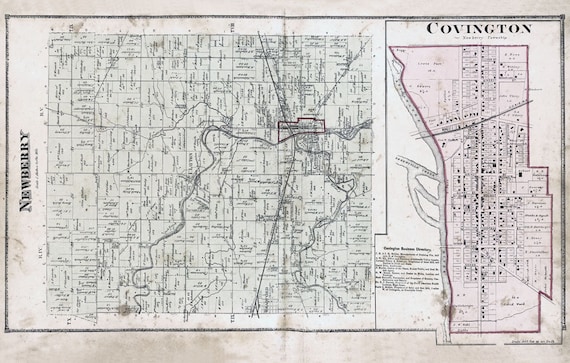 1871 Map of Newberry Township Miami County Ohio - Etsy