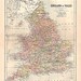 1874 Map of England and Wales - Etsy