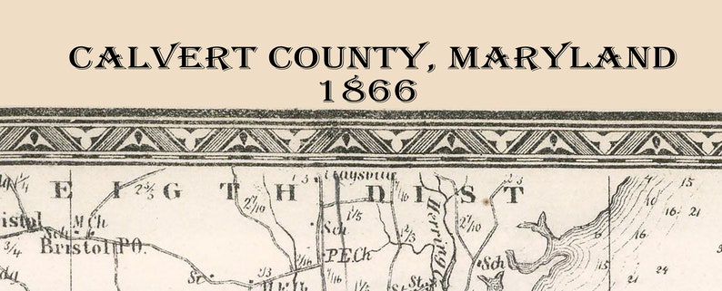 1866 Map of Calvert County Maryland - Etsy Israel