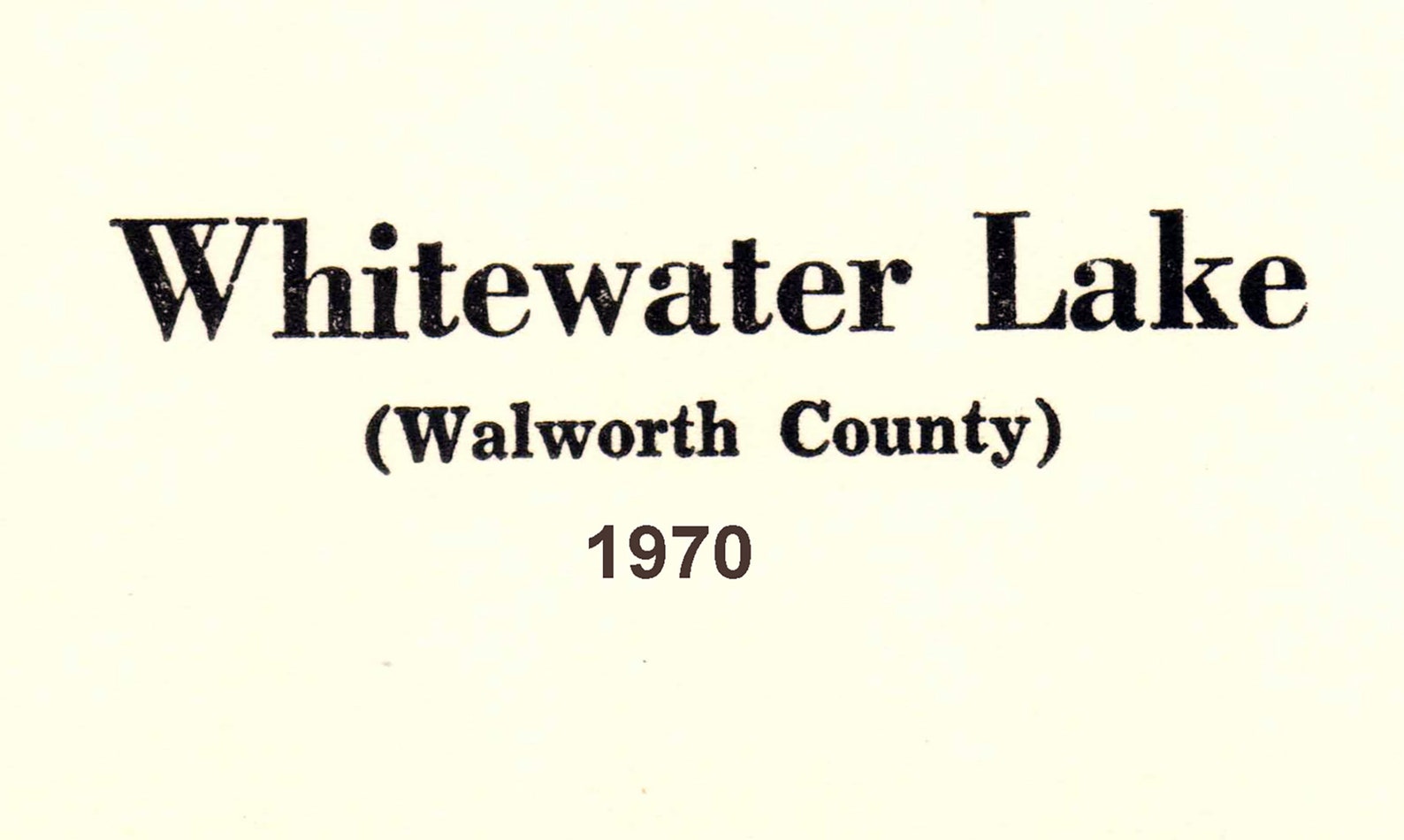 1970 Map of Whitewater Lake Walworth County Wisconsin - Etsy