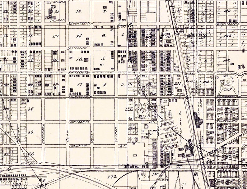 1890 Map of Anniston Alabama - Etsy