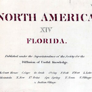1845 Map of Florida - Etsy