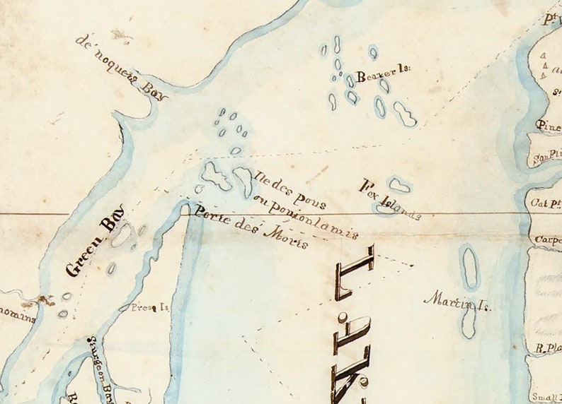 1819 Map of the Michigan Territory and the Great Lakes - Etsy