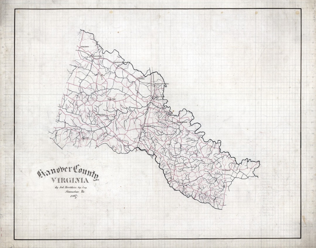 1867 Map of Hanover County Virginia - Etsy