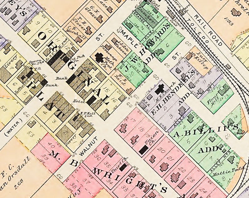 1913 Town Map of Jeffersonville Fayette County Ohio - Etsy