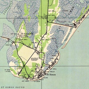 1945 Topo Map of Saint Simons Island Brunswick Georgia Quadrangle - Etsy