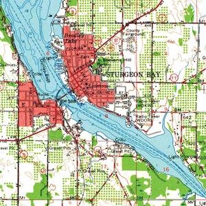 1960 Topo Map of Sturgeon Bay Door County Wisconsin - Etsy