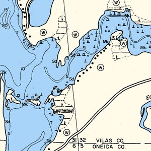 1969 Map of Cranberry Lake Vilas and Oneida County Wisconsin - Etsy