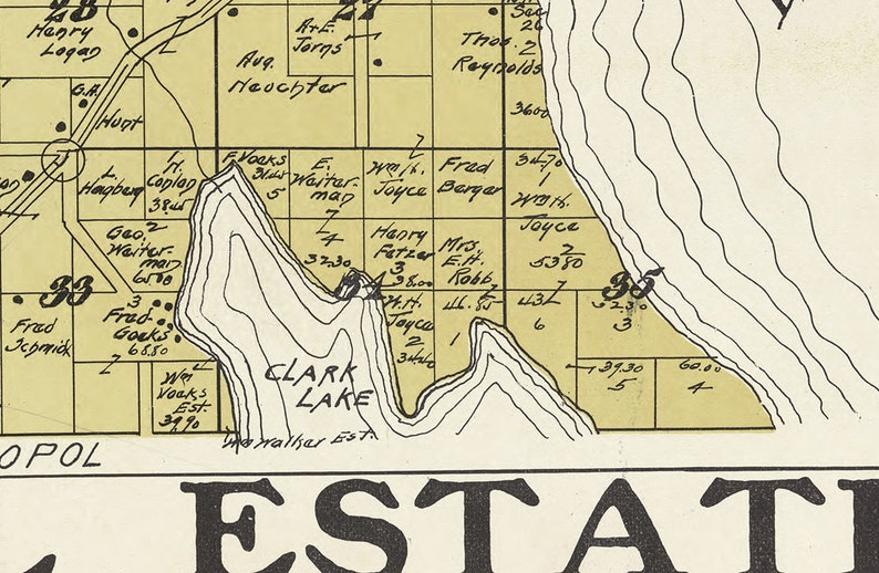 1914 Map of Jacksonport Township Door County Wisconsin - Etsy
