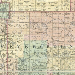 1875 Farm Line Map of Montcalm County Michigan Greenville - Etsy
