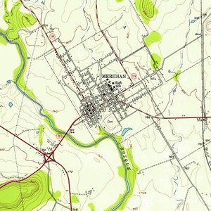 1956 Topo Map of Meridian Texas - Etsy