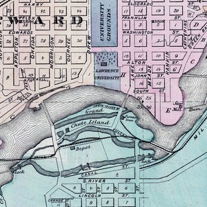 1878 Map of Appleton Outagamie County Wisconsin - Etsy