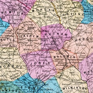 1851 Map of Georgia - Etsy