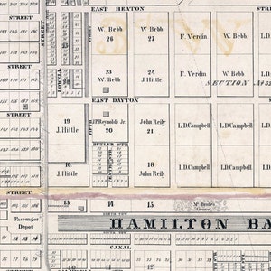 1849 Town Map of Hamilton and Rossville Butler County Ohio - Etsy