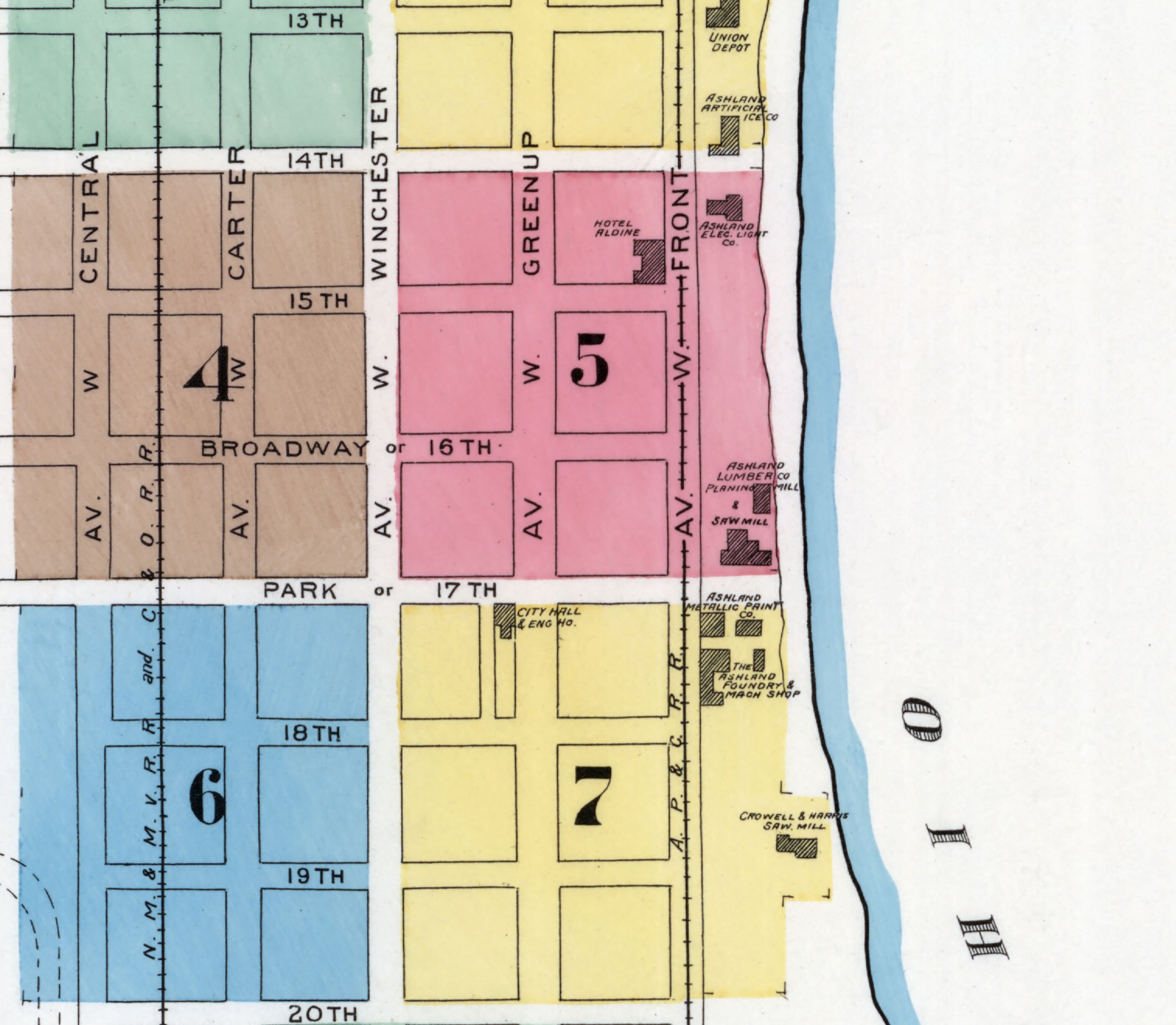 1890 Map of Ashland Boyd County Kentucky - Etsy